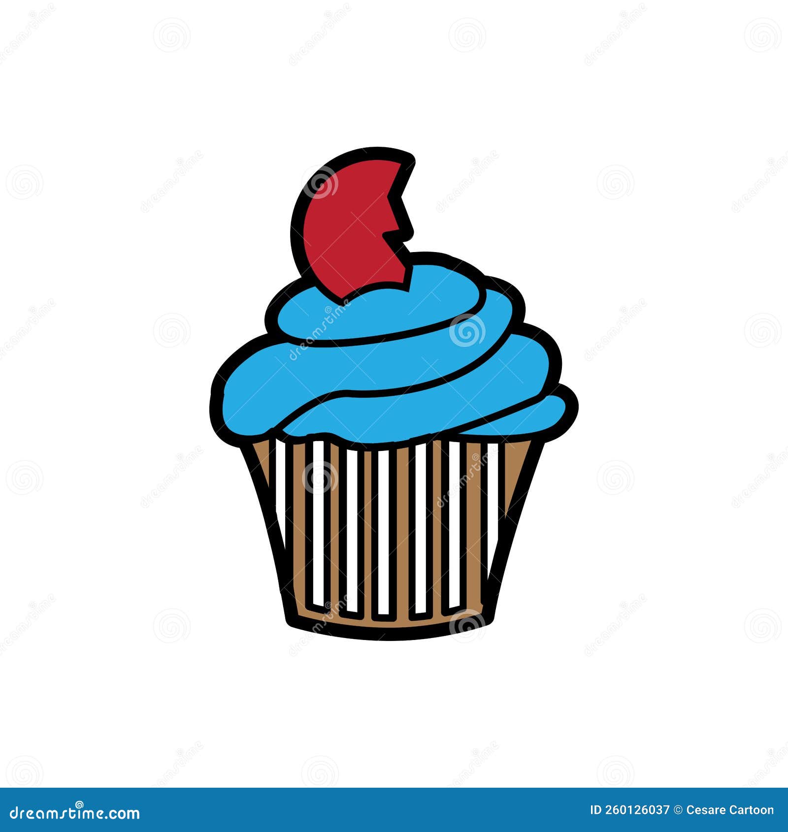 Cartoon cupcakes stock vector. Illustration of flat - 260126037