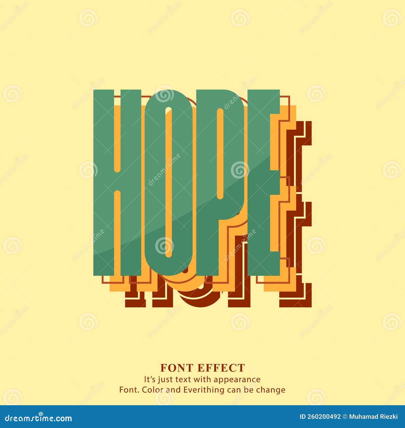 Hope Text Effect with Retro. Hope Background Green Color Vector ...