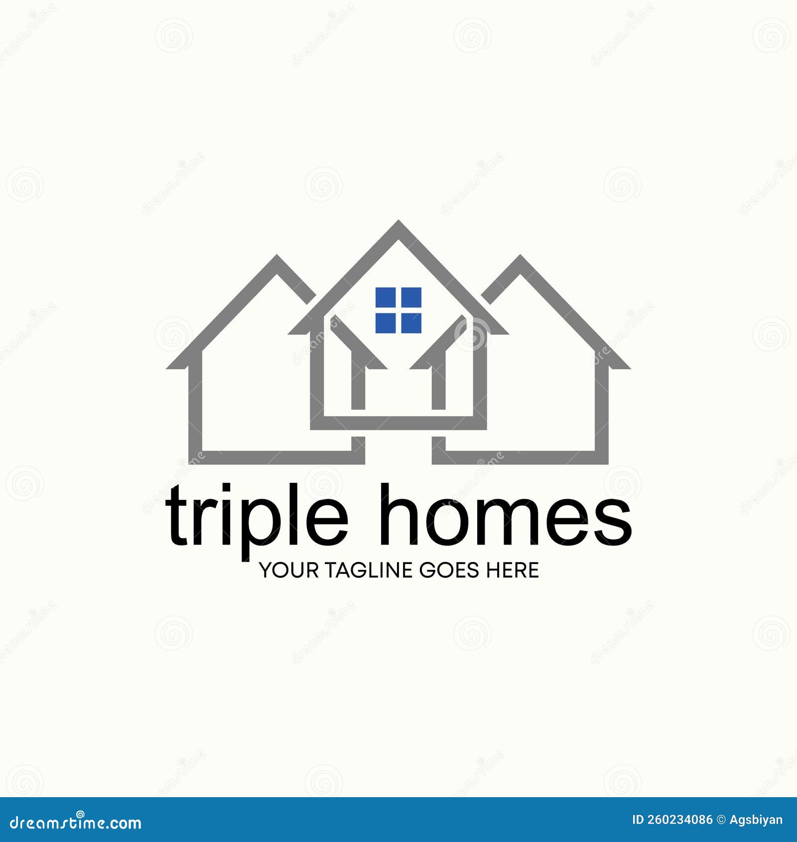 Simple and Unique Shape Line Triple House Homes Image Graphic Icon Logo ...