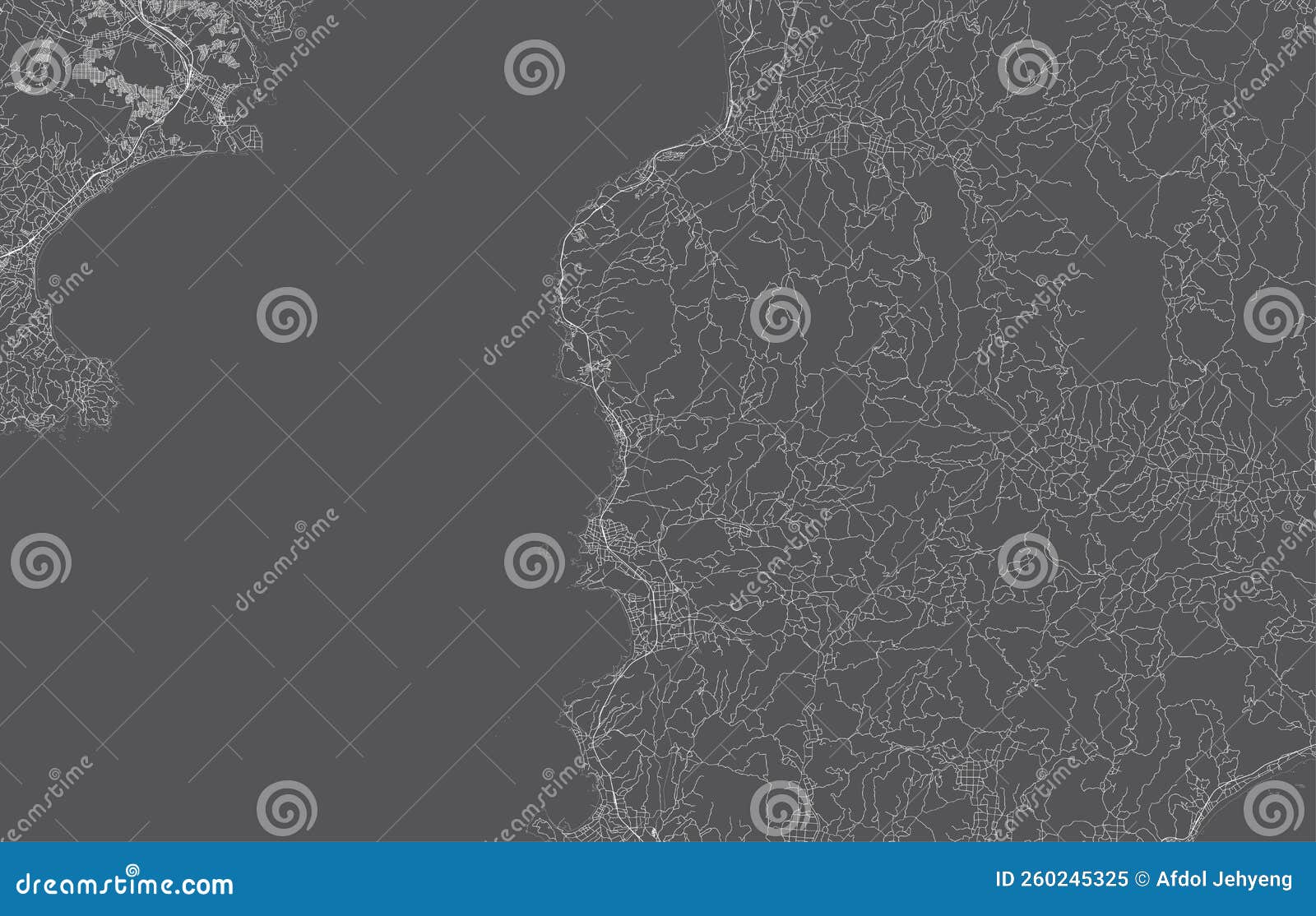 Japan City Map. Vector Illustration with Black Background Stock Vector ...