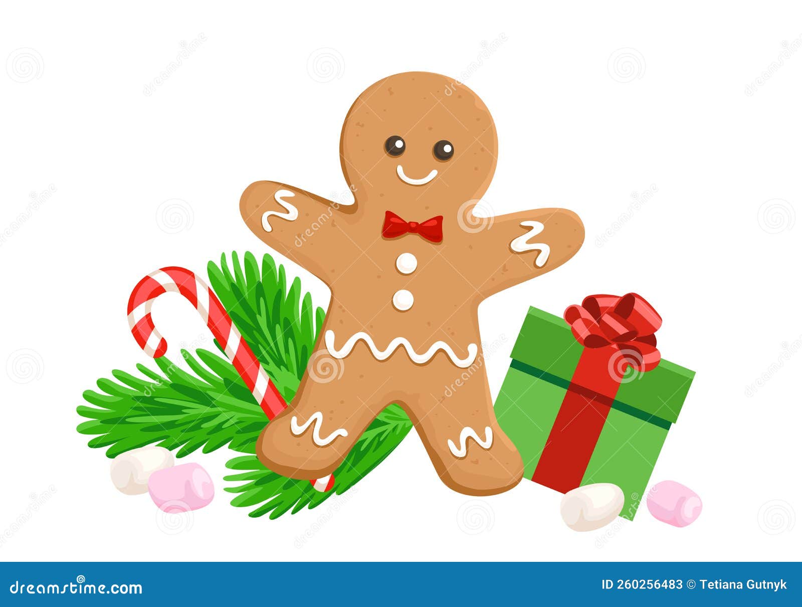 Gingerbread Man. Christmas Vector Cartoon Illustration Stock Vector ...