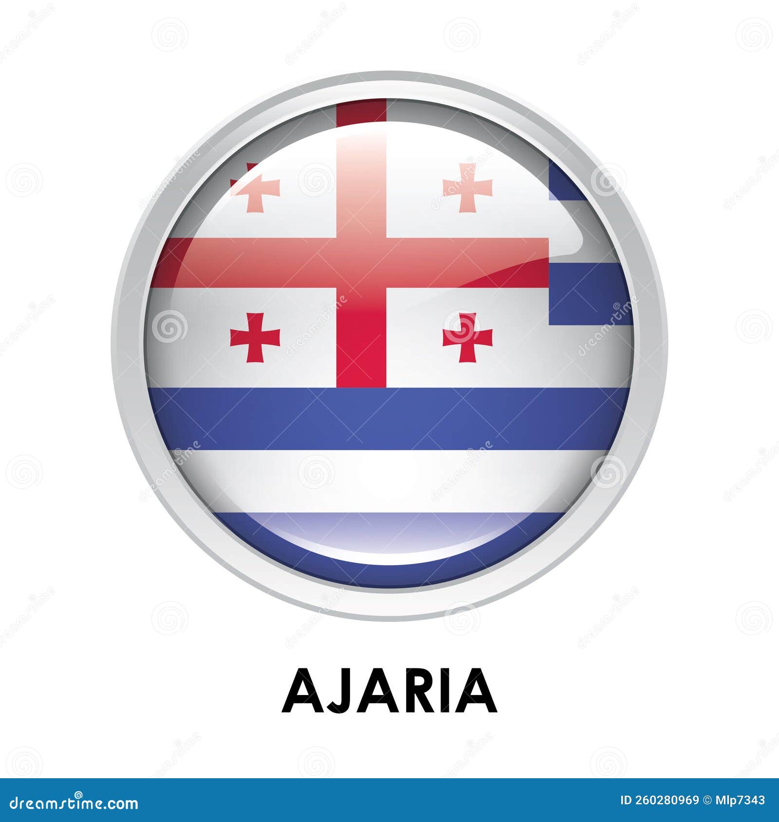 Round flag of Ajaria stock illustration. Illustration of flag - 260280969