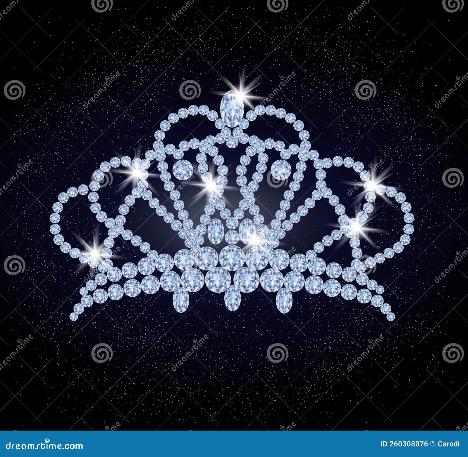 Crystals Princess Diamond Tiara Stock Vector - Illustration of heart ...