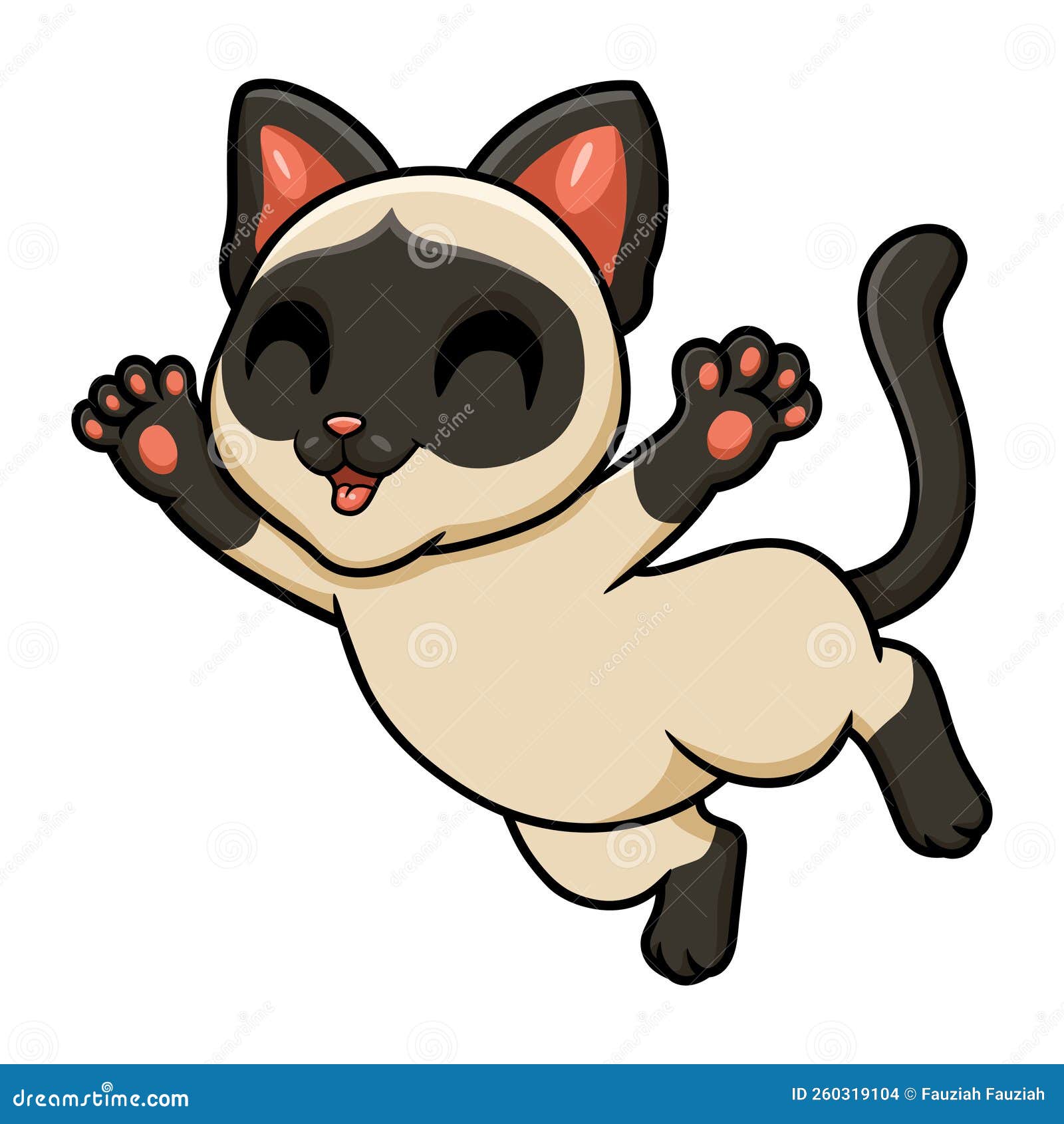 Cute Cat Of Siamese Birman Breed Cartoon Vector | CartoonDealer.com ...