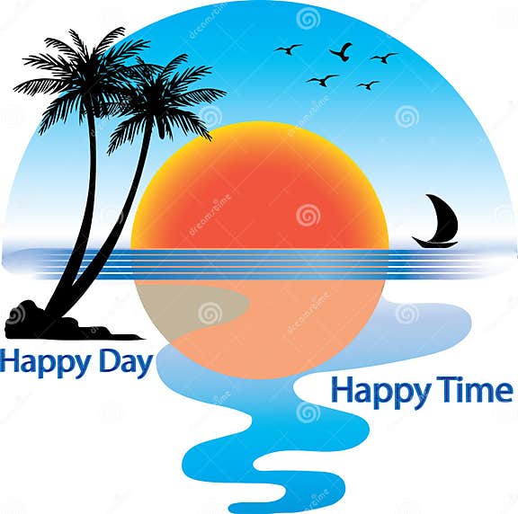 HAPPY DAY and HAPPY Time stock illustration. Illustration of times ...