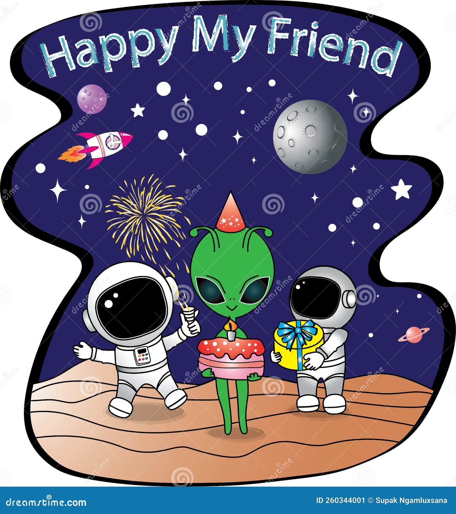 Happy My Friend stock illustration. Illustration of star - 260344001