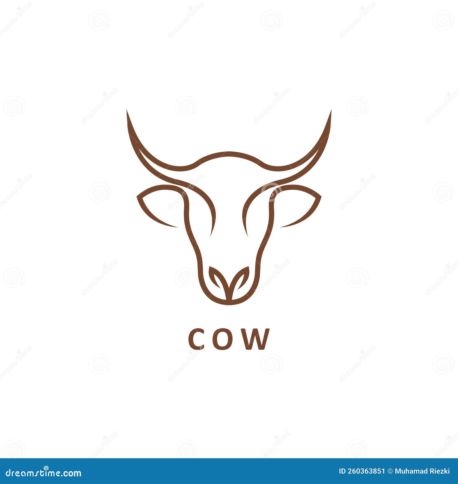 Cow Logo with Line Style. Cow Head Vector Illustration Stock Vector ...