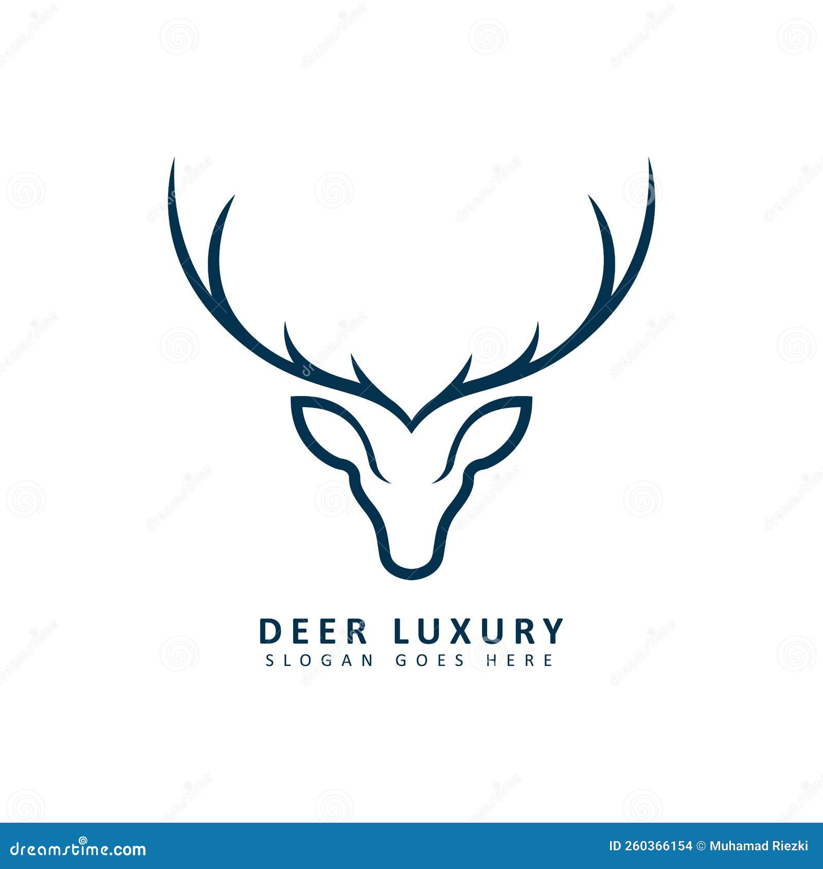 Deer Logo with Line Art. Deer Head Icon Vector Illustration Stock ...