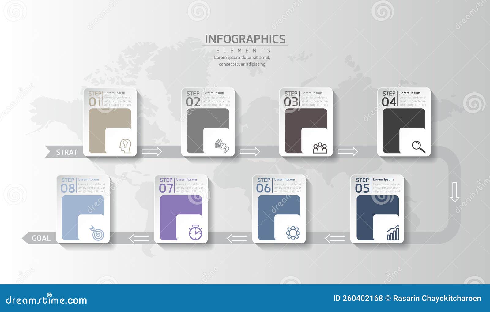 Connecting Steps Business Infographic Template Stock Vector ...