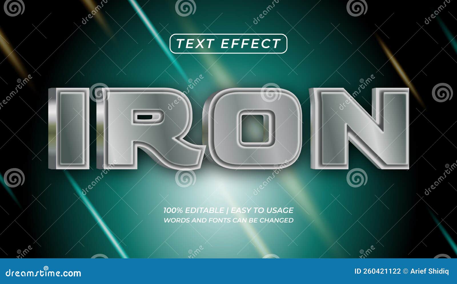 Iron Text Effect Style with Metal Bold 3D Concept Stock Vector ...