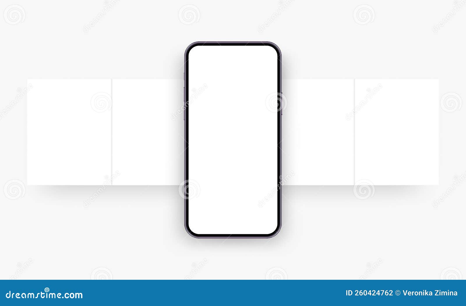 Carousel For Social Post In Phone. Mockup Of Smartphone With Social ...