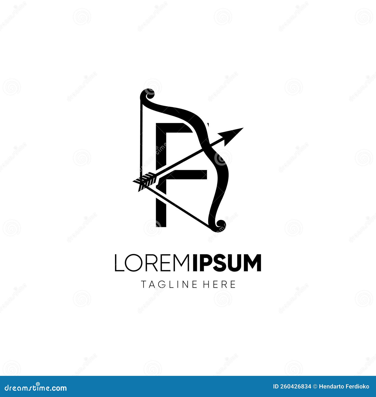 Letter F Bow Archery Logo Design Vector Icon Graphic Emblem ...