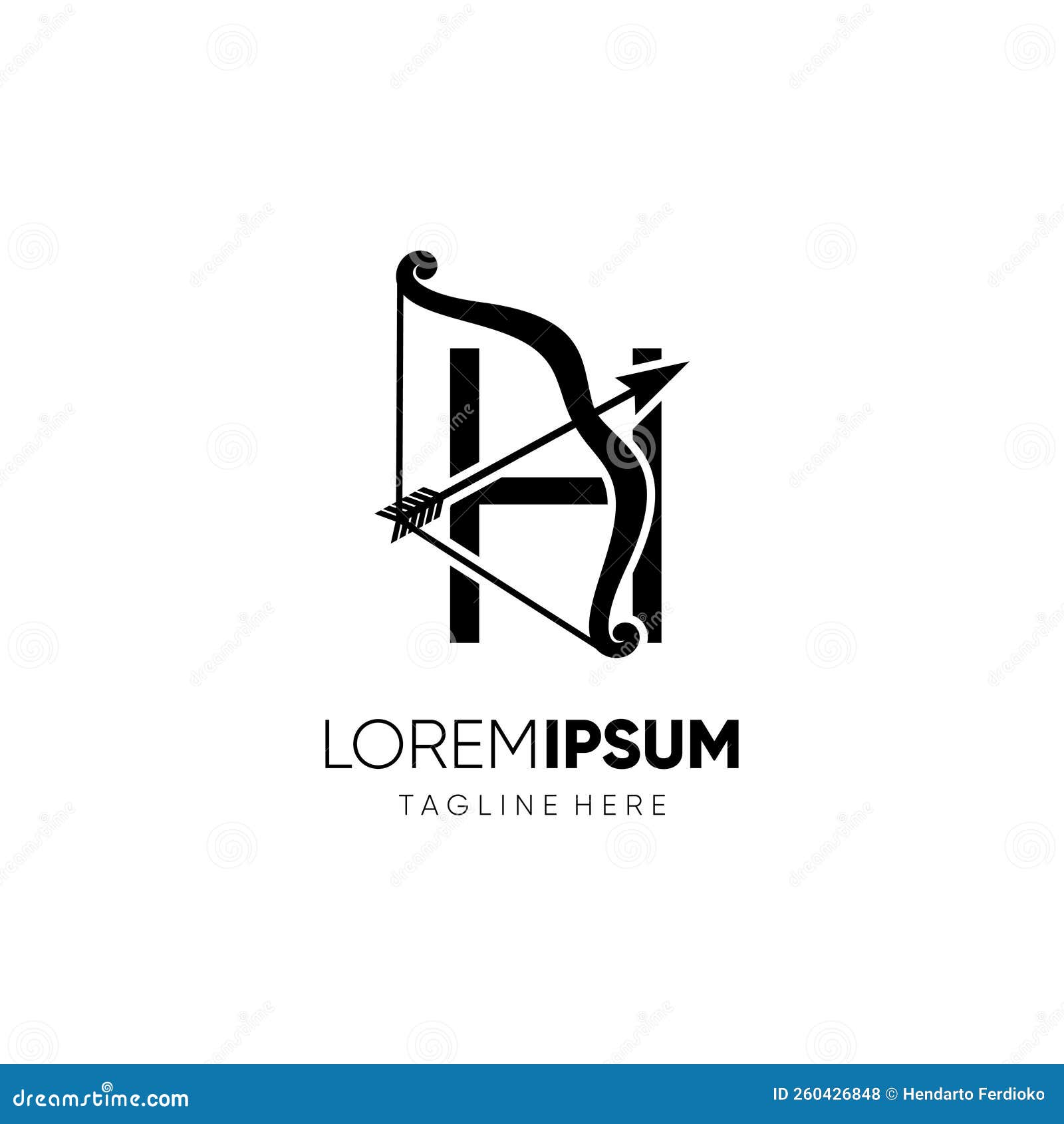 Letter H Bow Archery Logo Design Vector Icon Graphic Emblem ...