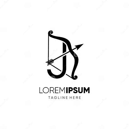 Letter J Bow Archery Logo Design Vector Icon Graphic Emblem ...