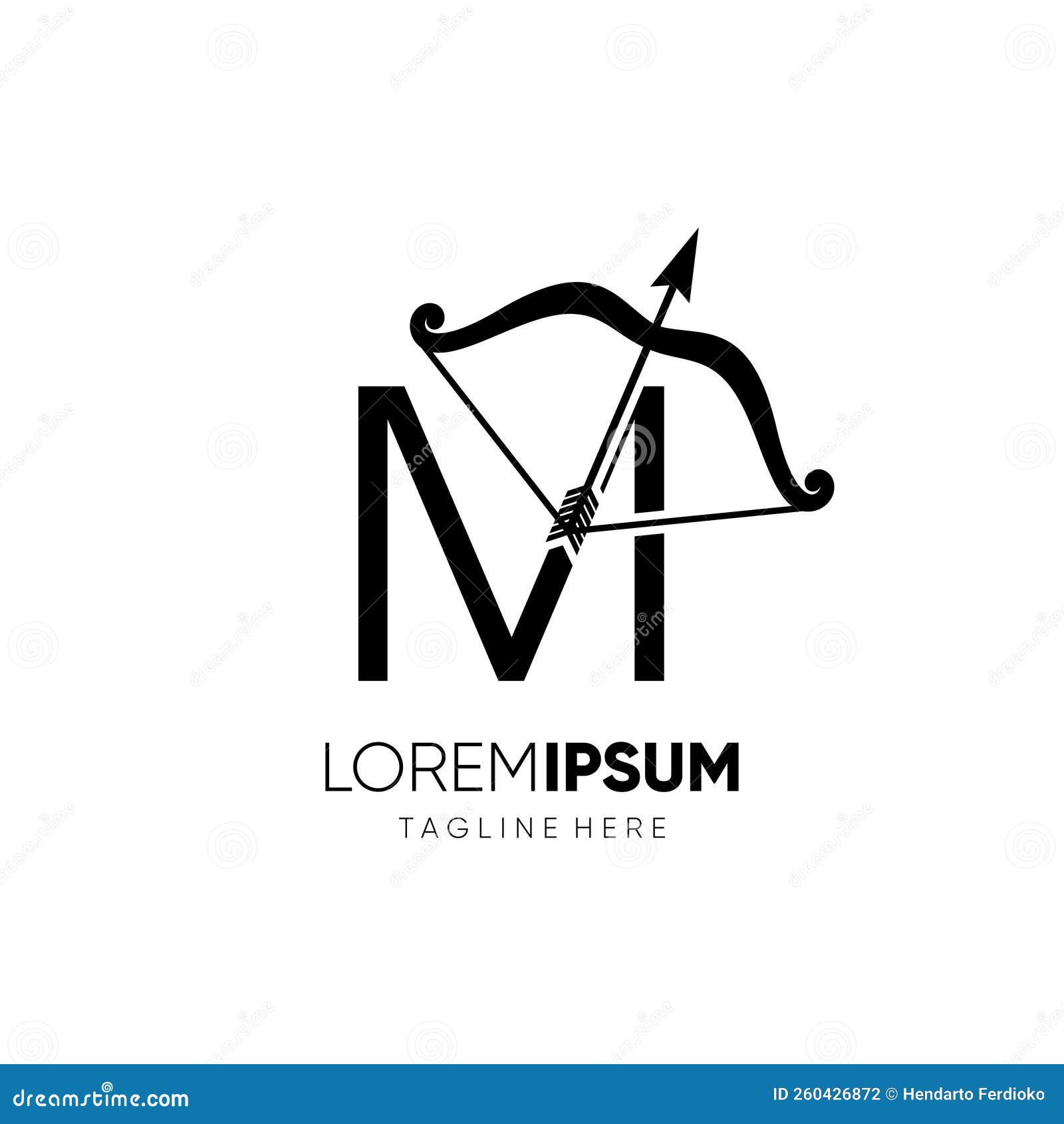 Letter M Bow Archery Logo Design Vector Icon Graphic Emblem ...