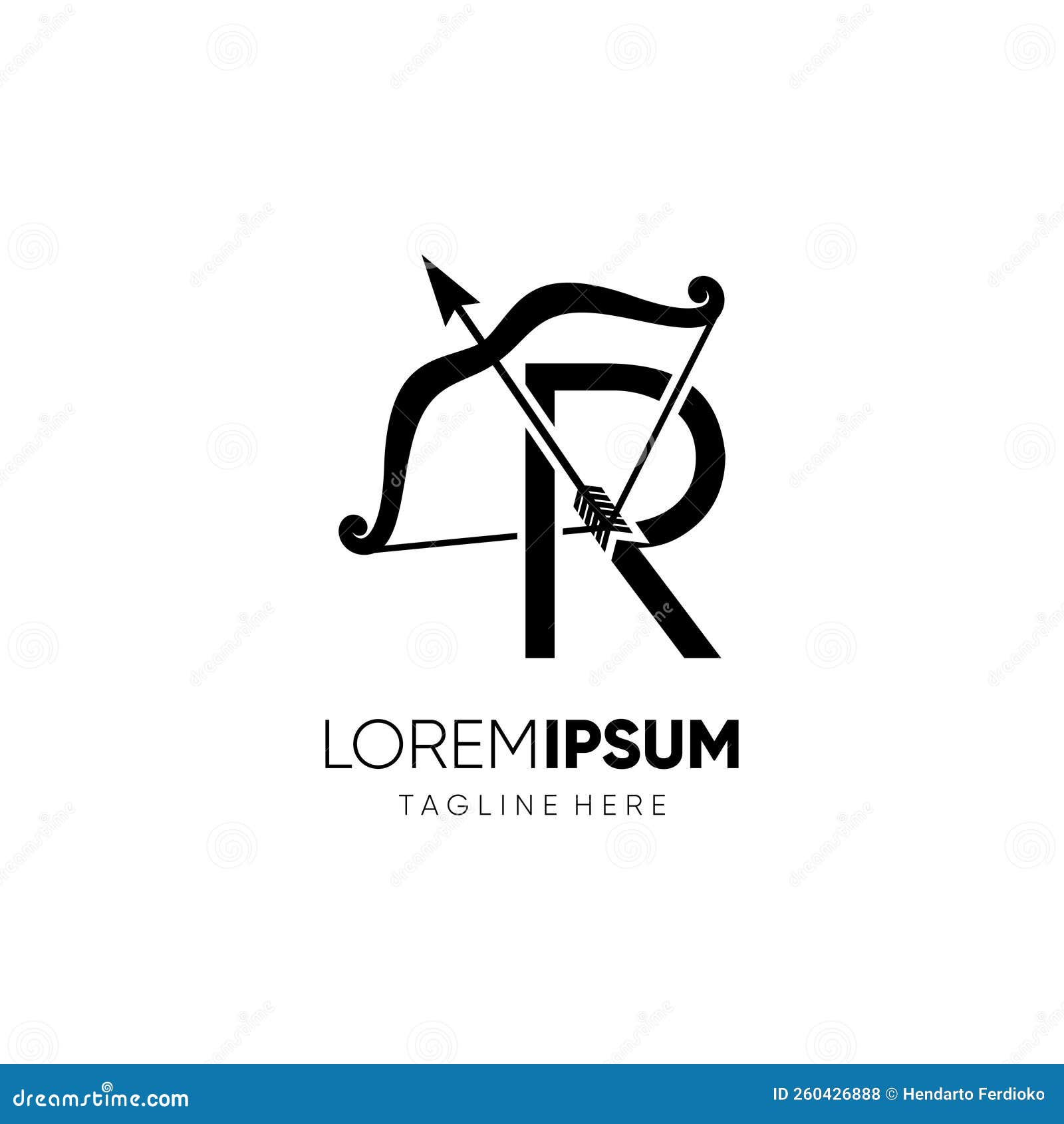 Letter R Bow Archery Logo Design Vector Icon Graphic Emblem ...