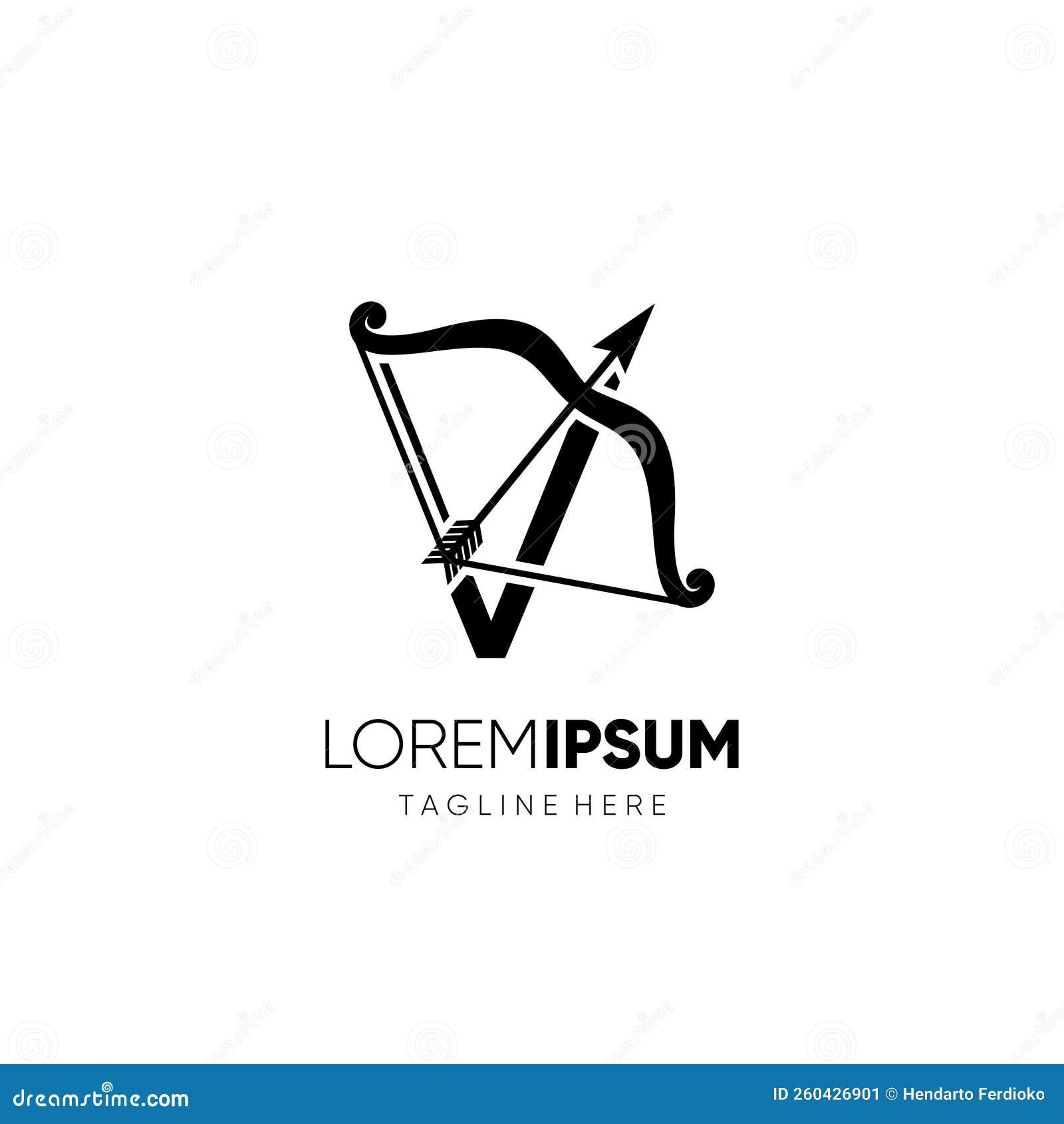 Letter V Bow Archery Logo Design Vector Icon Graphic Emblem ...