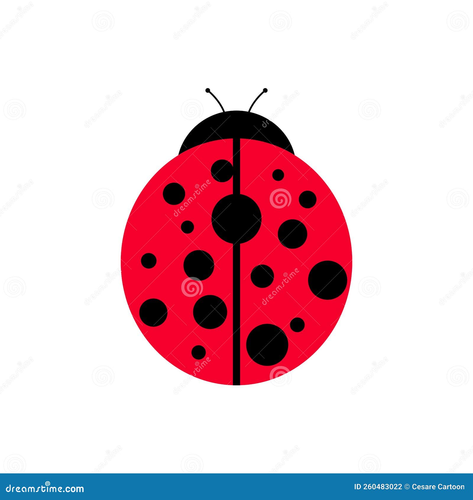 Cartoon ladybug stock vector. Illustration of icon, spring - 260483022