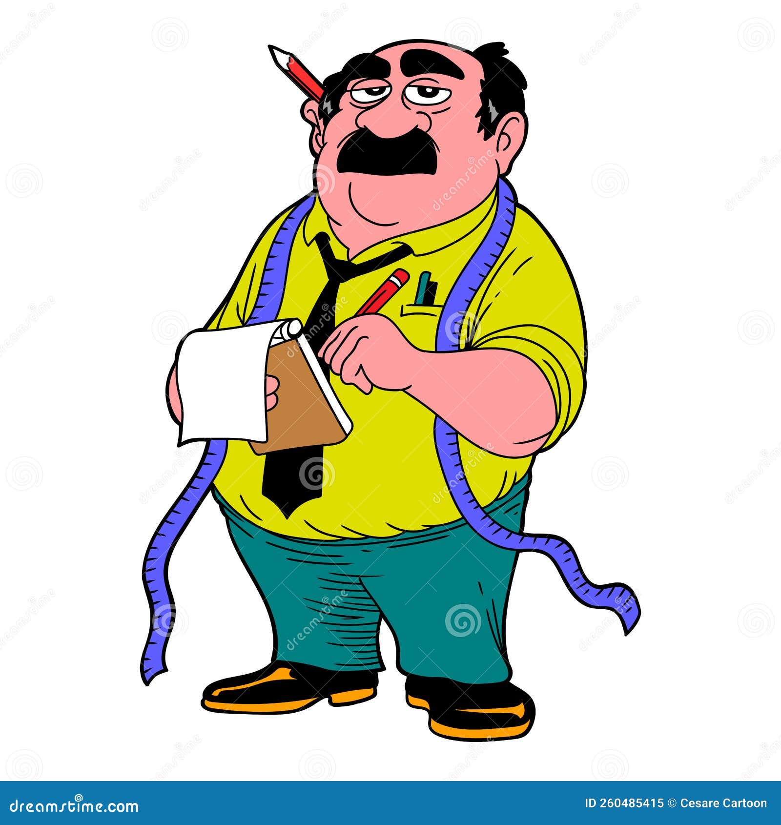 Cartoon tailor stock vector. Illustration of tailor - 260485415