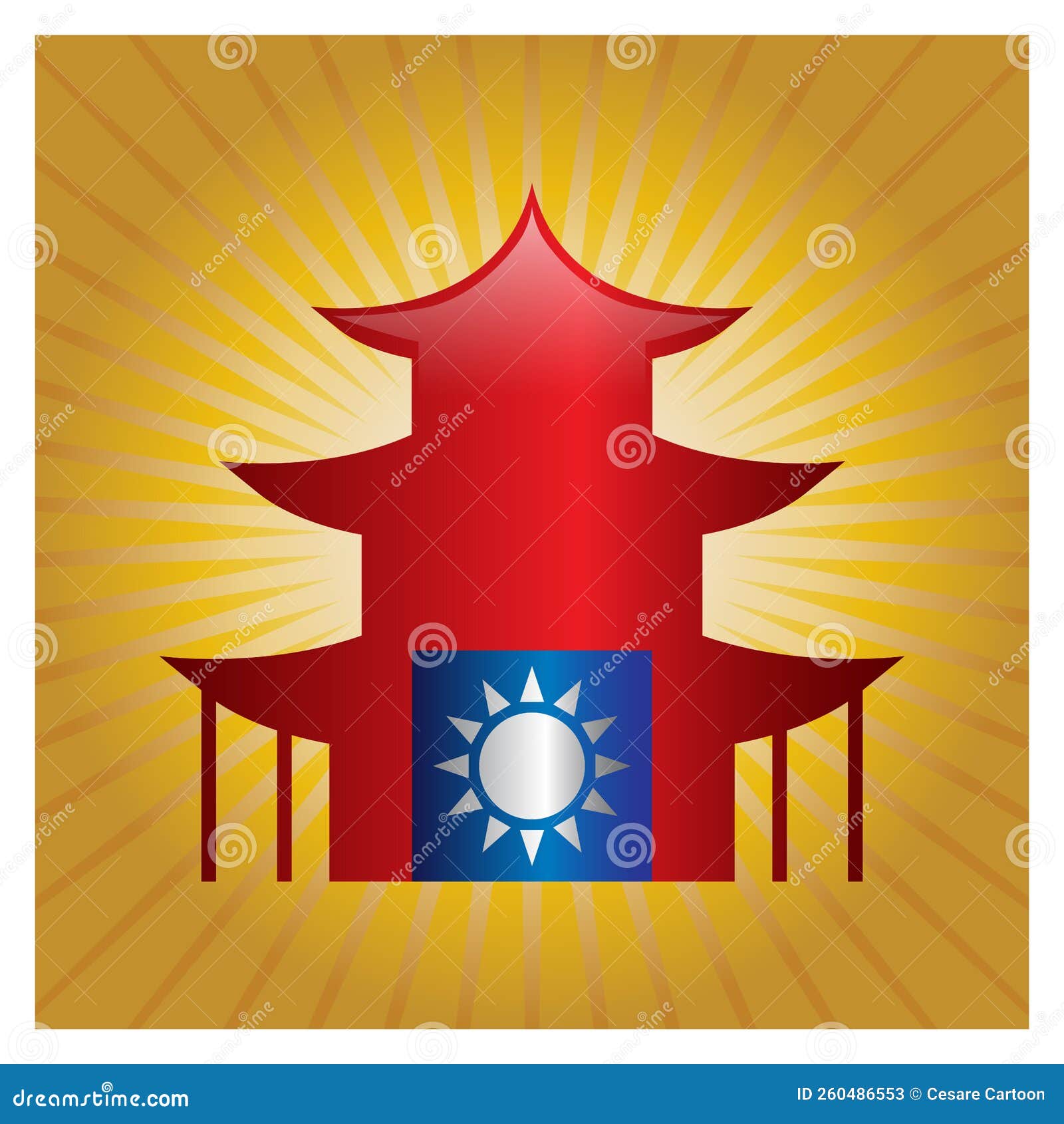 Cartoon Taiwan Map With Taipei Tower Illustration | CartoonDealer.com ...