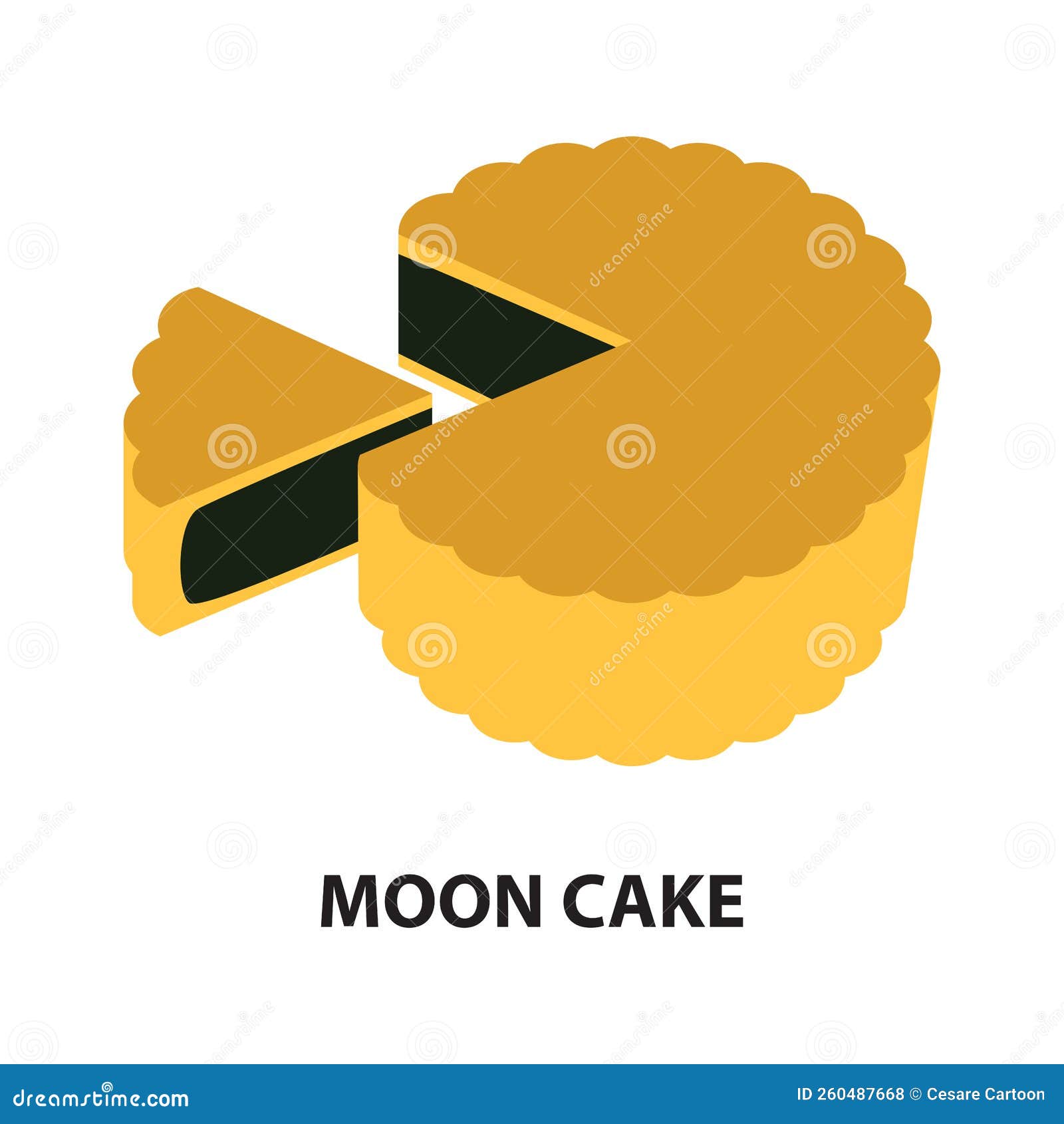 Cartoon moon cake stock vector. Illustration of logo - 260487668