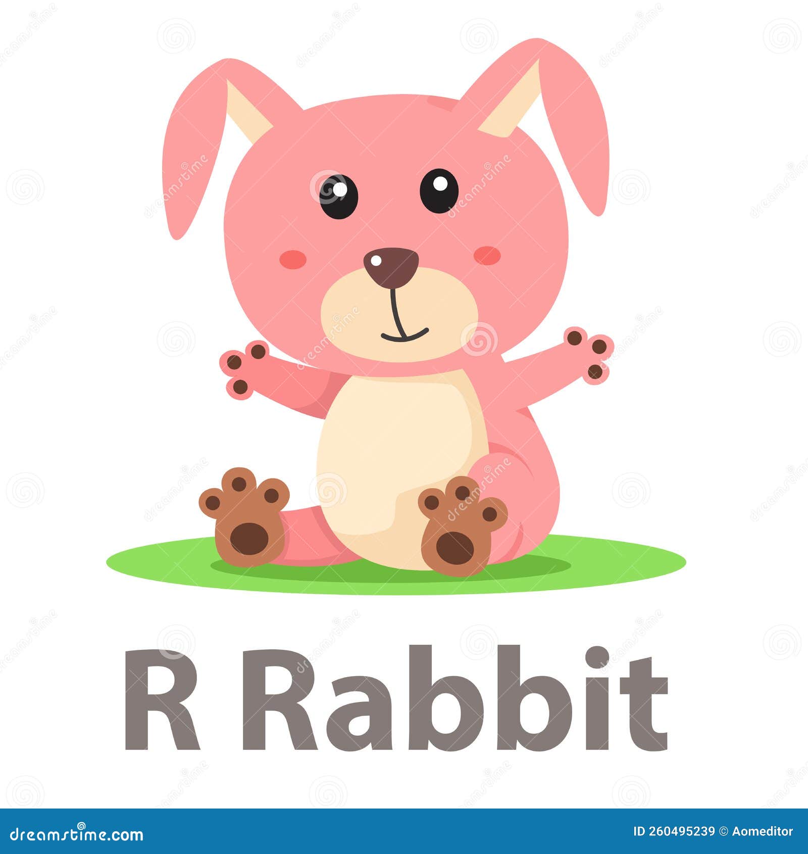 Illustrator of R Rabbit Animal Stock Illustration - Illustration of ...