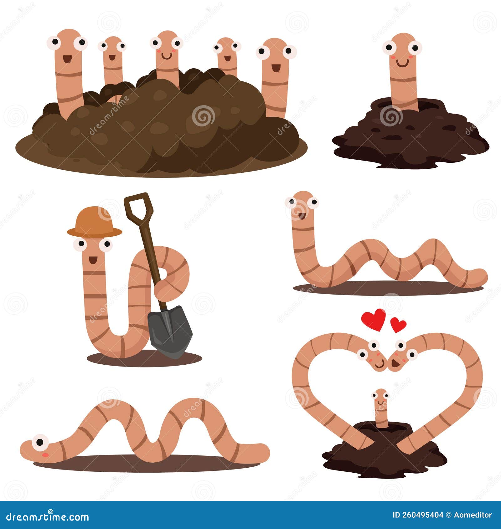 Illustrator of Mix Worm Family Stock Vector - Illustration of happy ...