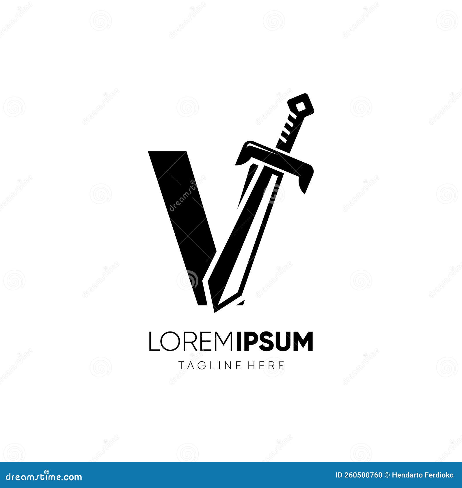 Letter V Sword Logo Design Vector Icon Graphic Emblem Illustration ...