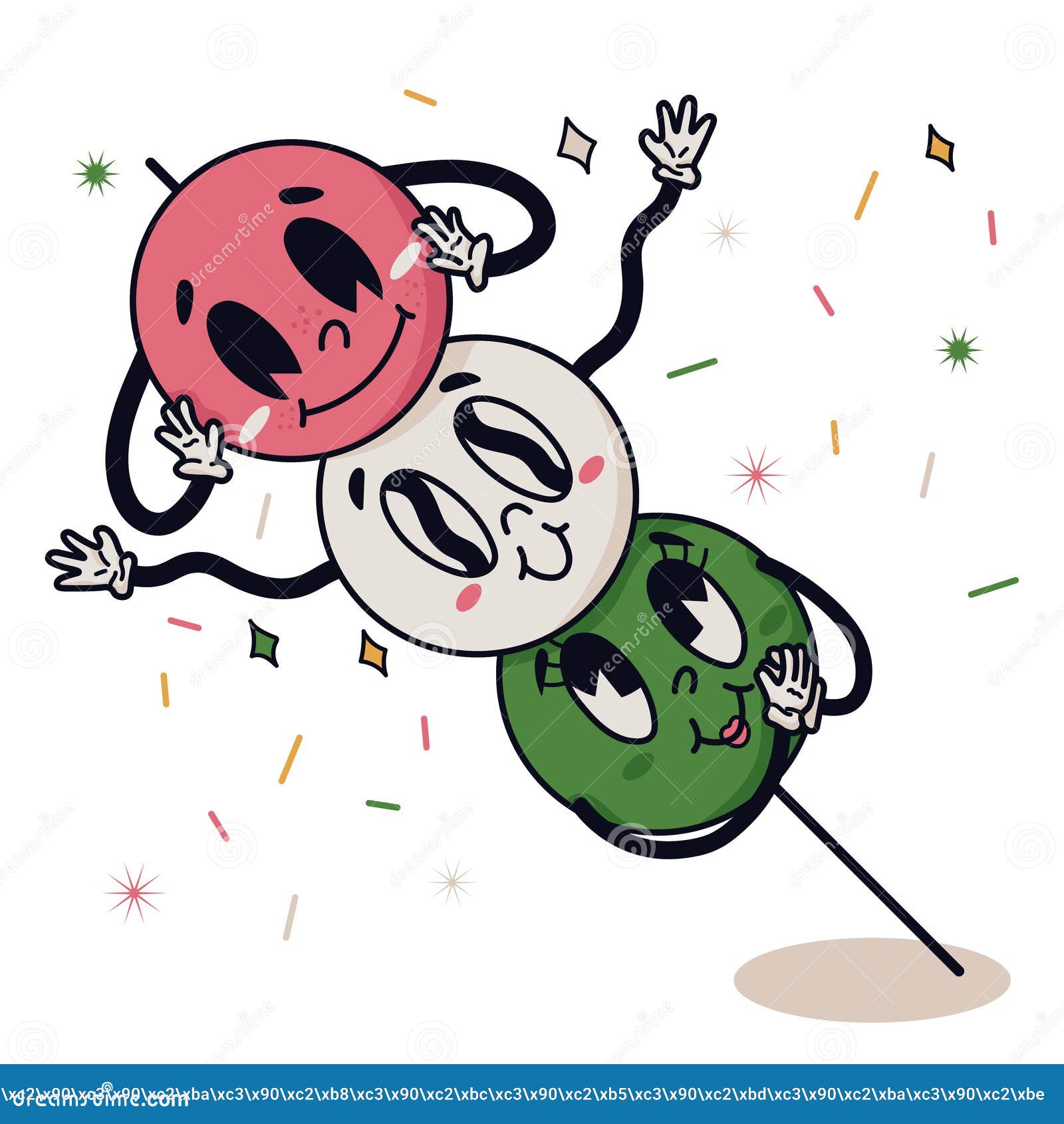 Cartoon Dango, Japanese Food Frame Border Background Vector ...