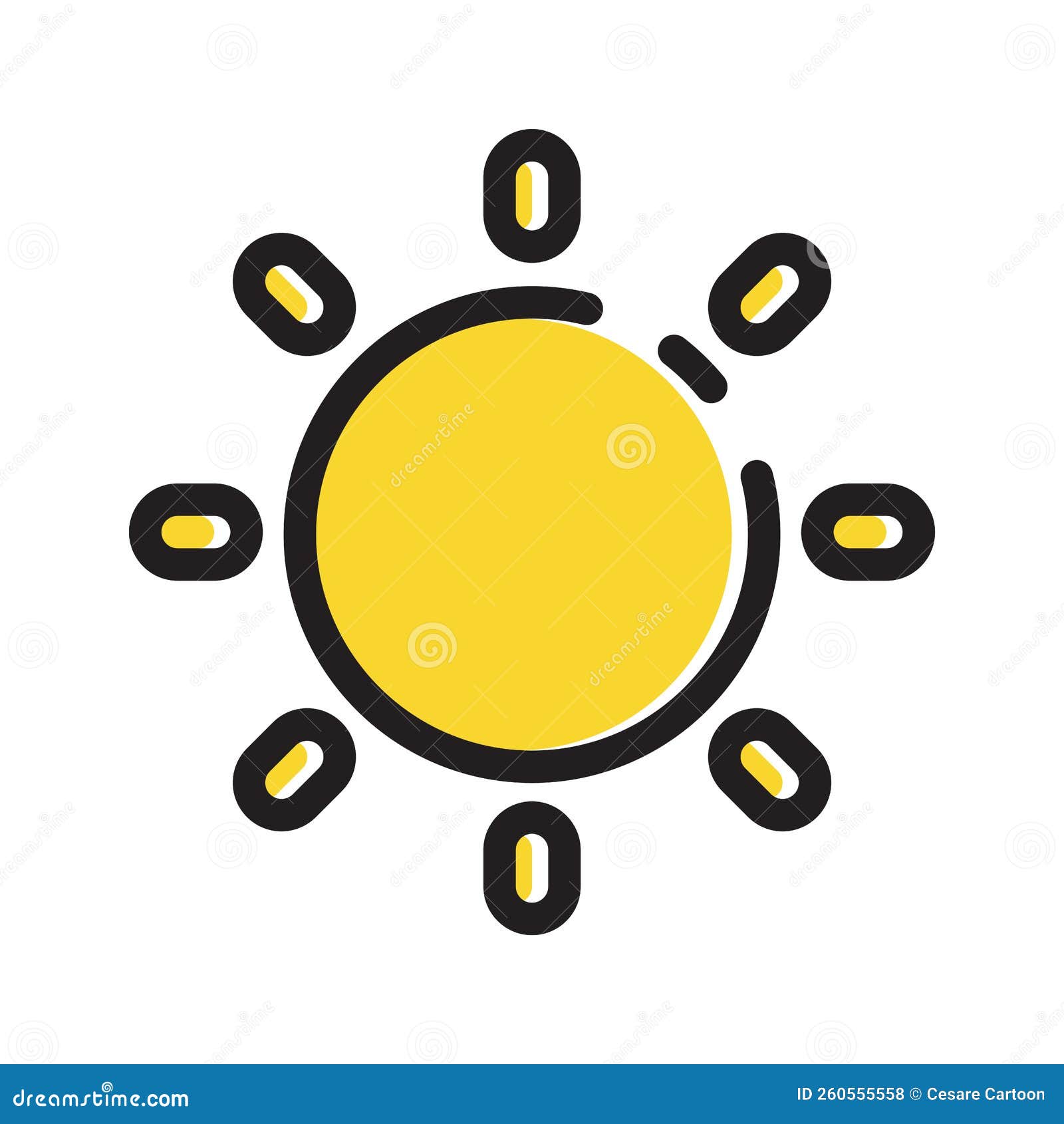 Cartoon weather sunny stock vector. Illustration of cartoon - 260555558