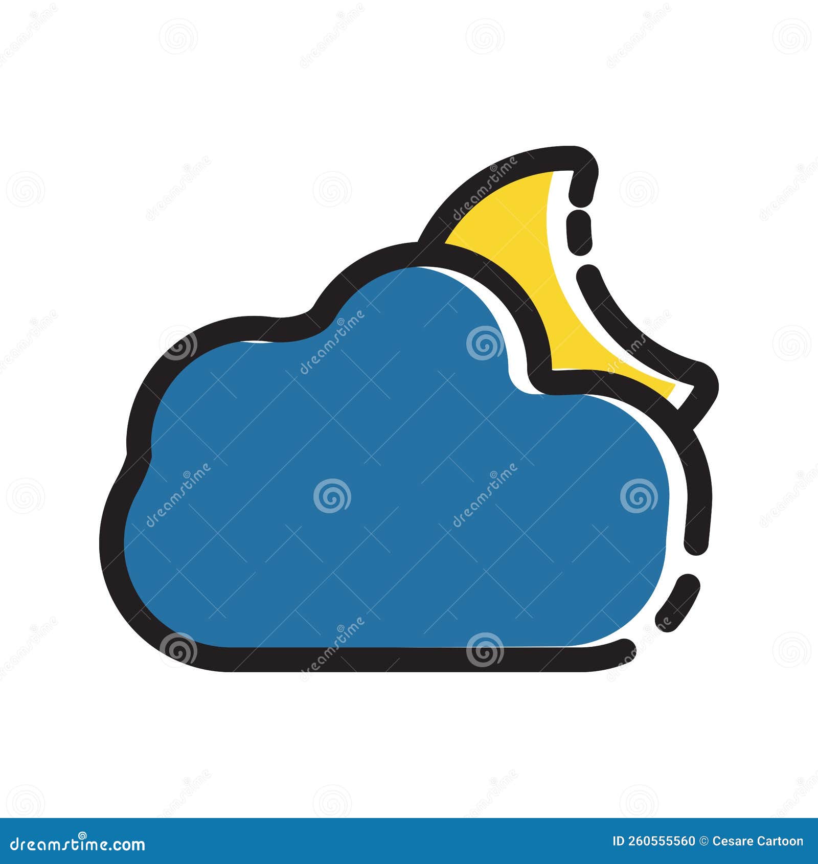 Cartoon Weather Cloudy Night Stock Vector - Illustration of cloudy ...