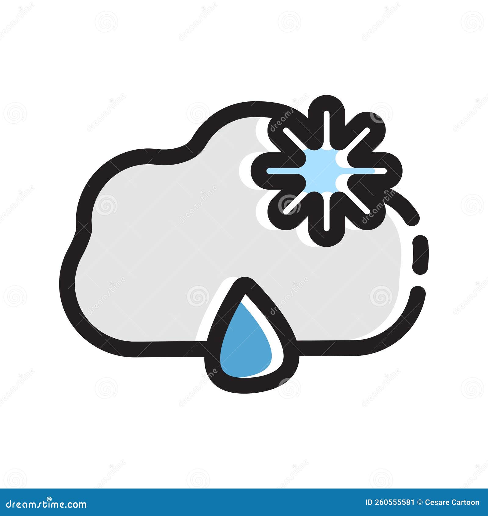 Cartoon weather snowy rain stock illustration. Illustration of rain ...
