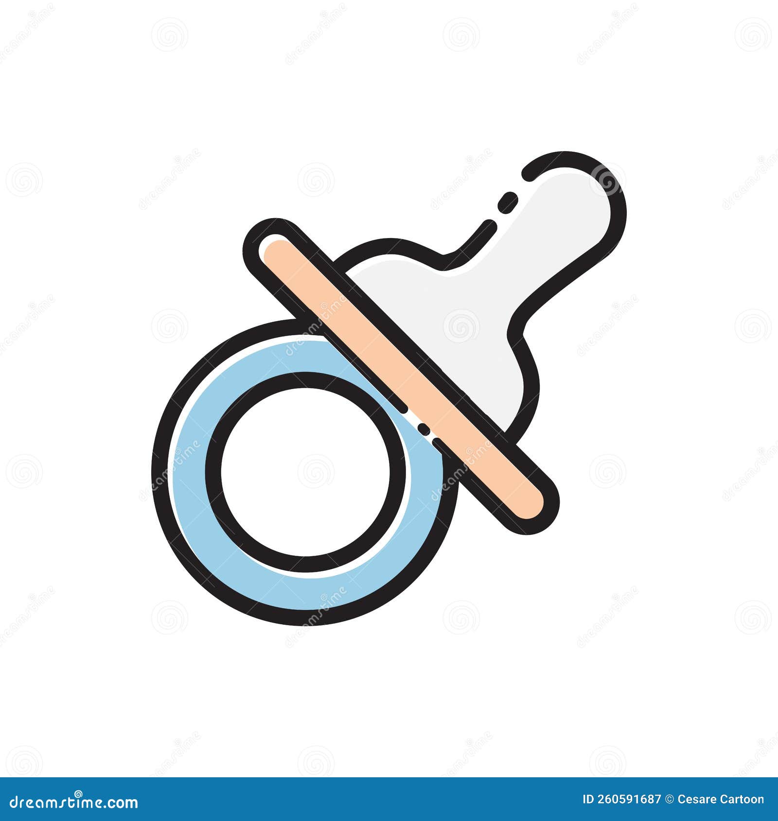 Cartoon pacifier stock vector. Illustration of object - 260591687