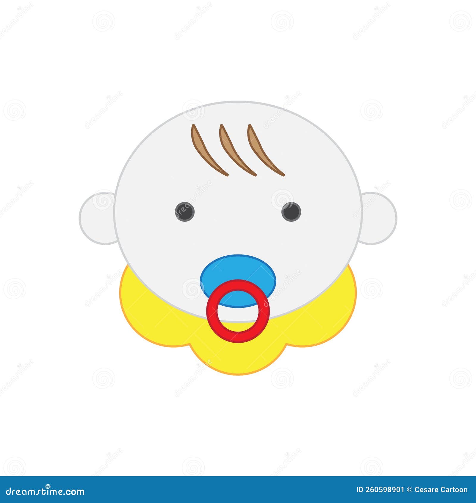 Cartoon baby face stock vector. Illustration of baby - 260598901