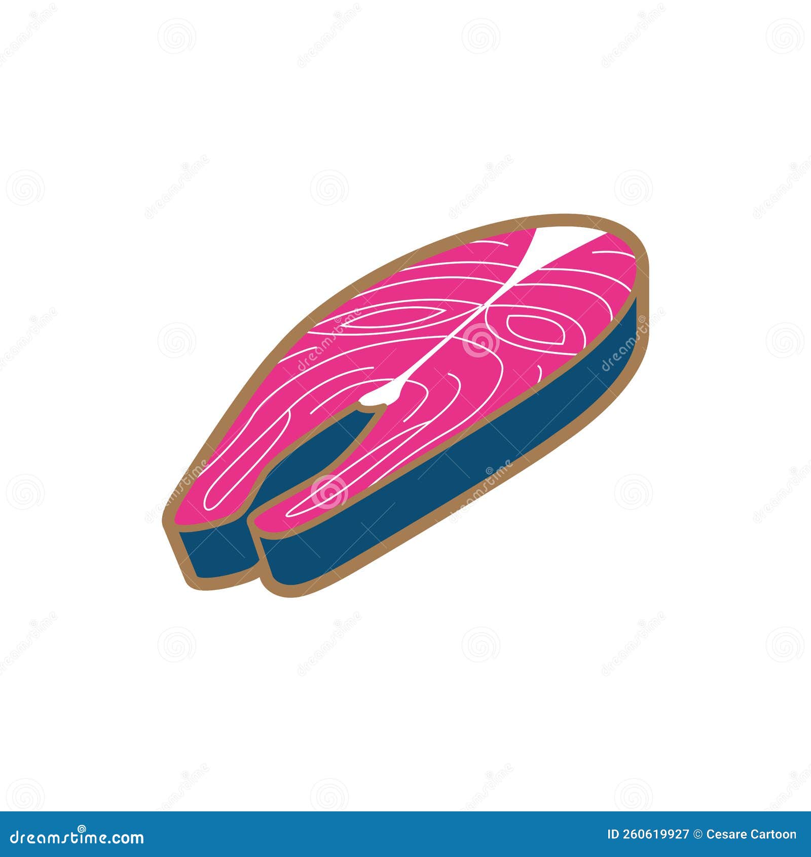 Cartoon tuna meat stock vector. Illustration of vector - 260619927