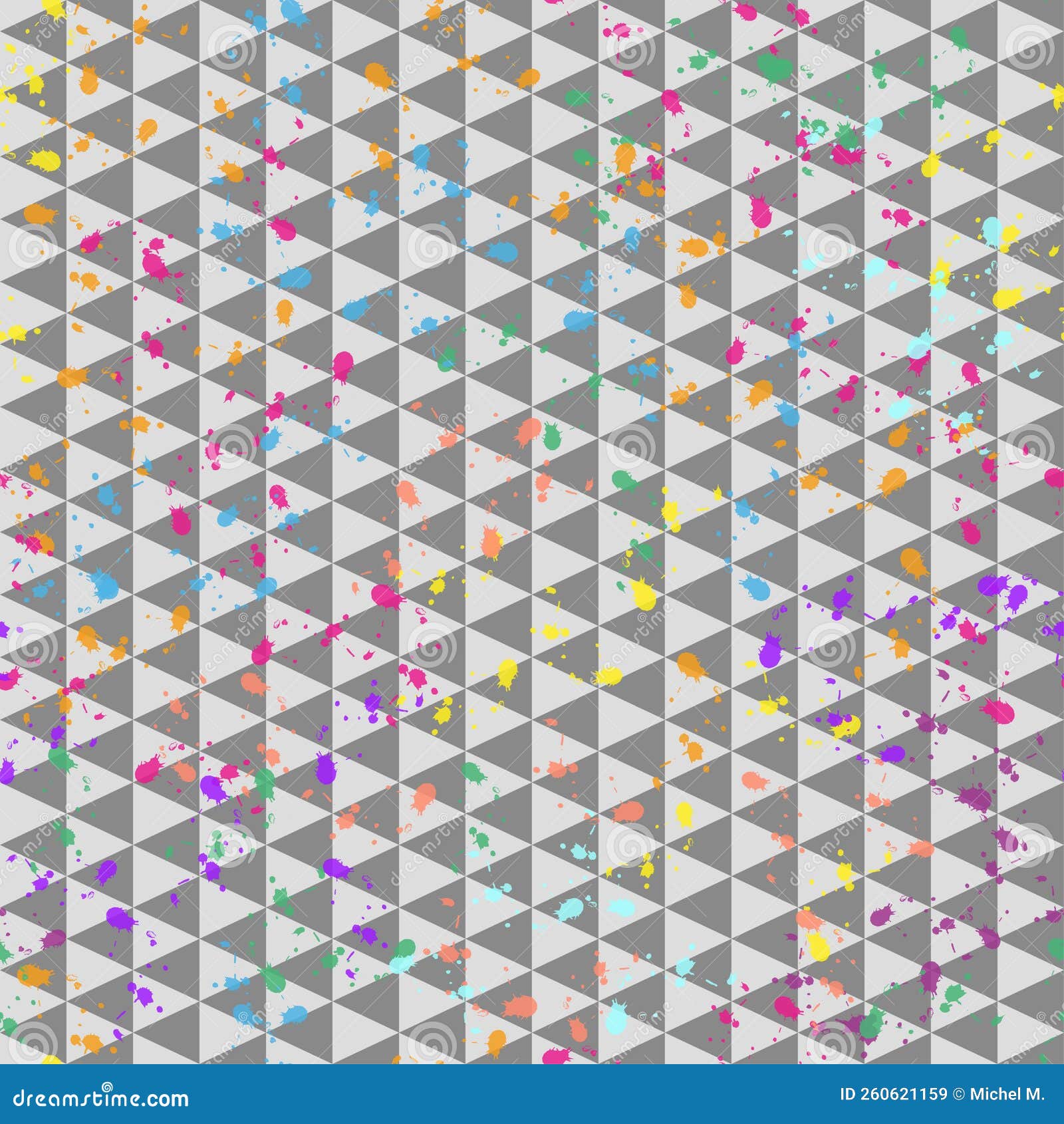 Geometric Triangle with Paint Splash Vector Fashion Background Pattern ...