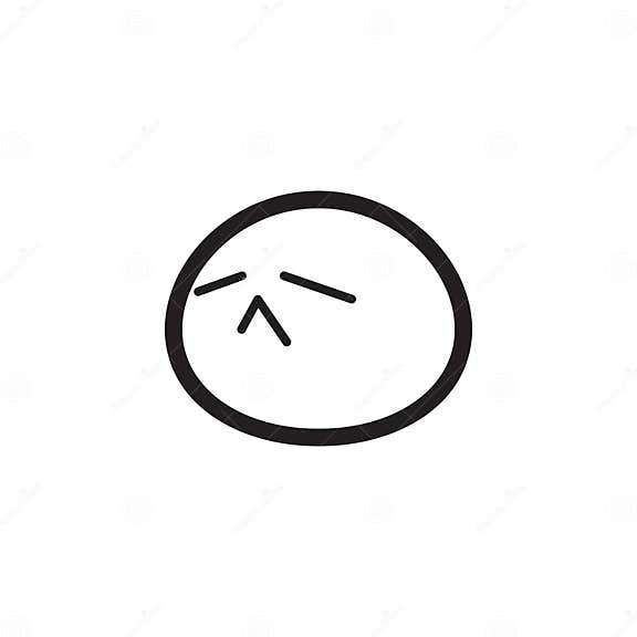 Thin line bun emoticon sad stock vector. Illustration of line - 260623808