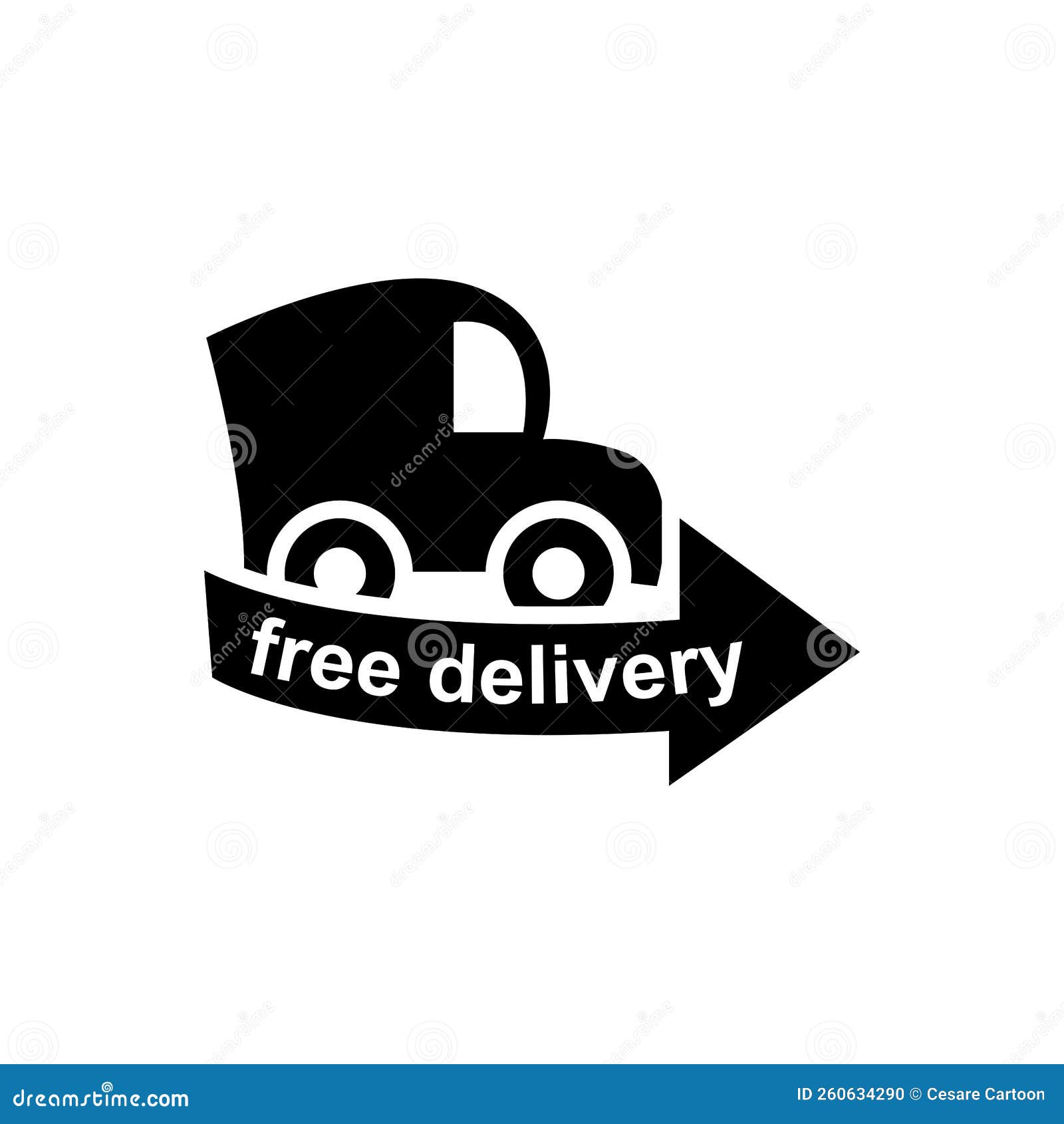 Free delivery sticker stock vector. Illustration of icon - 260634290