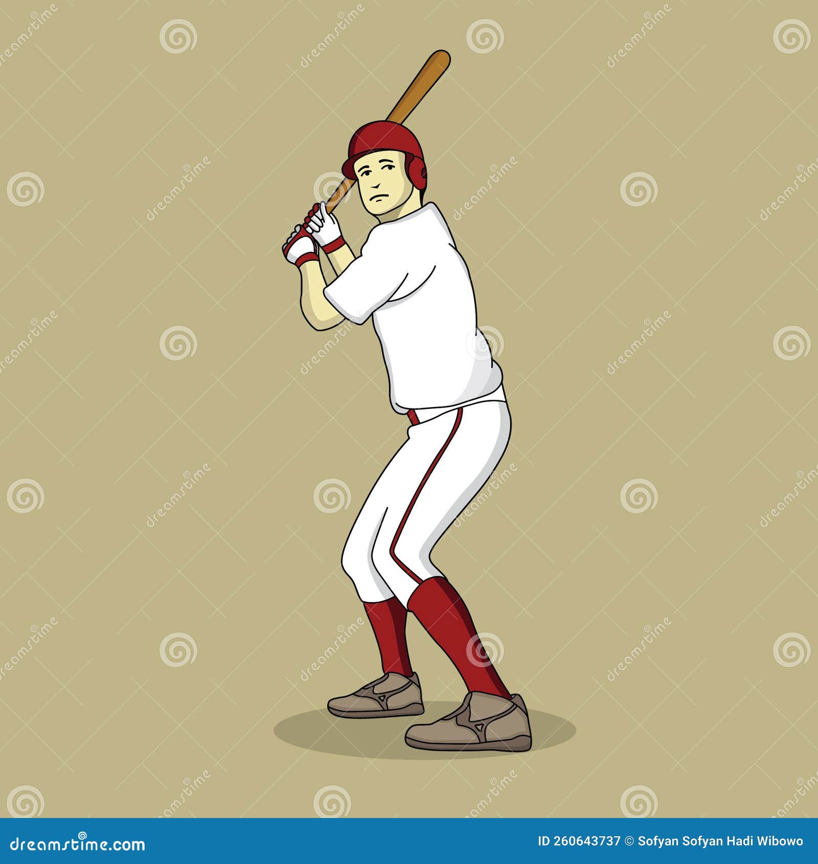 Baseball player hitting stock vector. Illustration of sport - 260643737