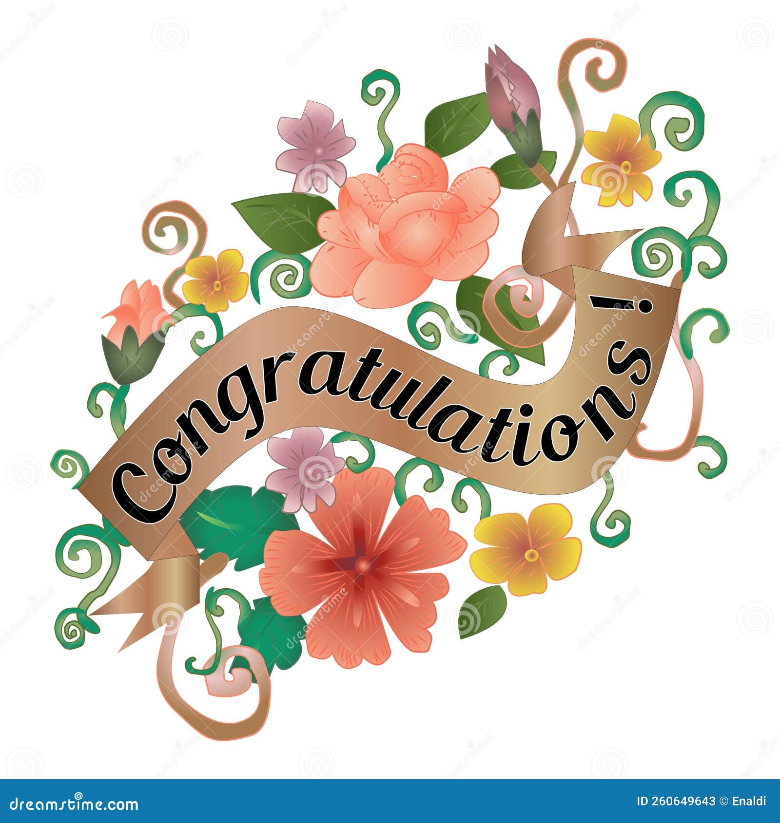 Congratulations Celebration Greetings Card and Sign Vector Decorative ...