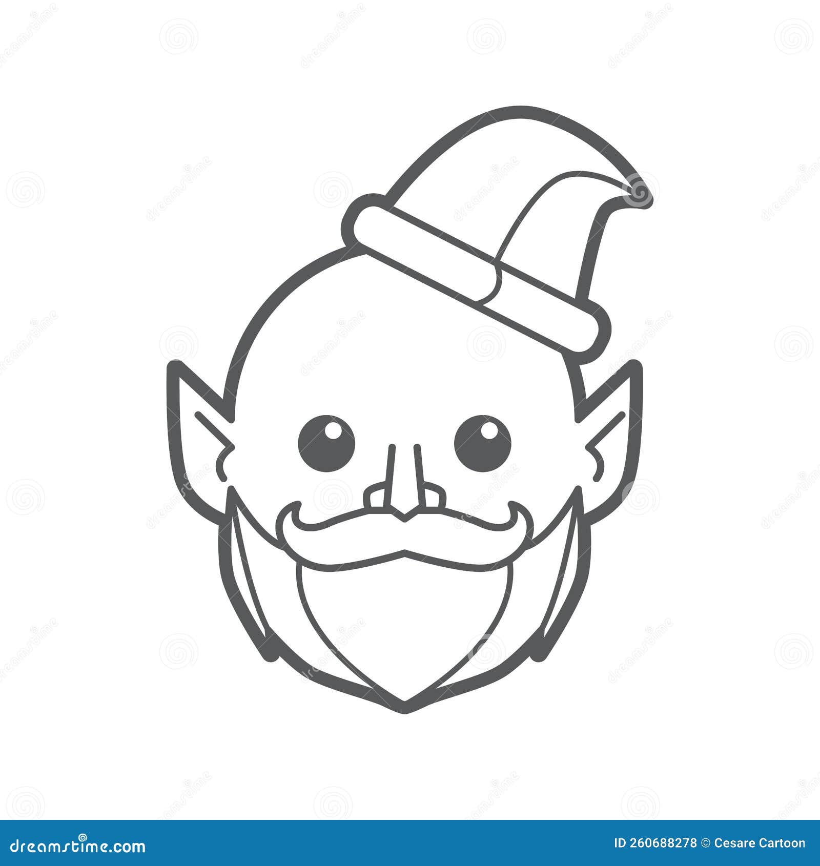 Thin line elf stock vector. Illustration of vector, fairytale - 260688278