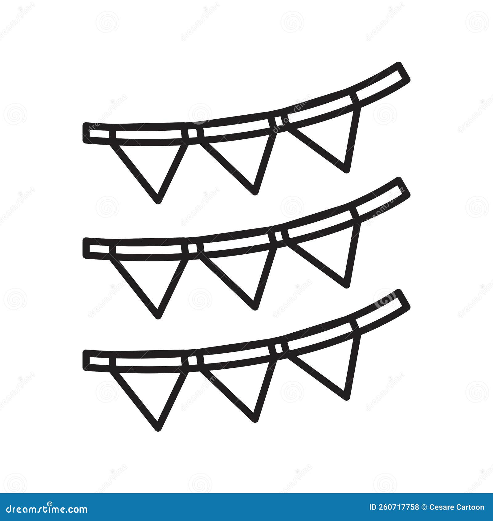 Thin line flag banner stock vector. Illustration of logo - 260717758