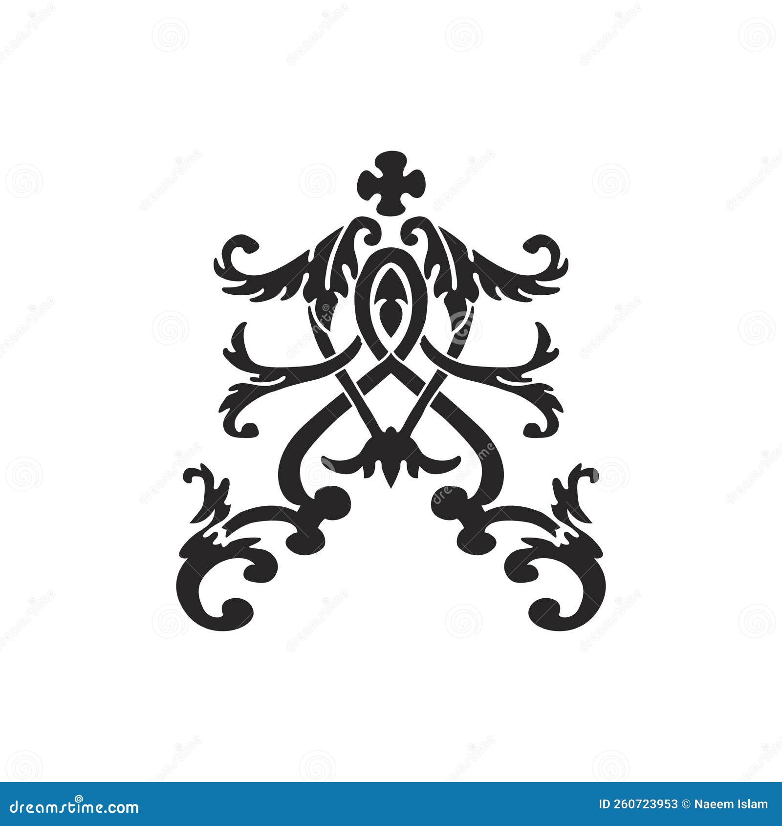 Hand Sketching Abstract Baroque Symbol Isolated Vector Illustration ...