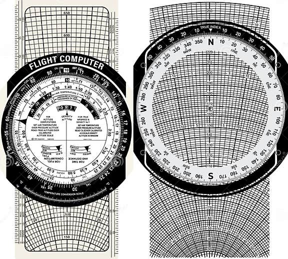E6-B Flight Computer Drawing, Vector Drawing for Education Purposes ...
