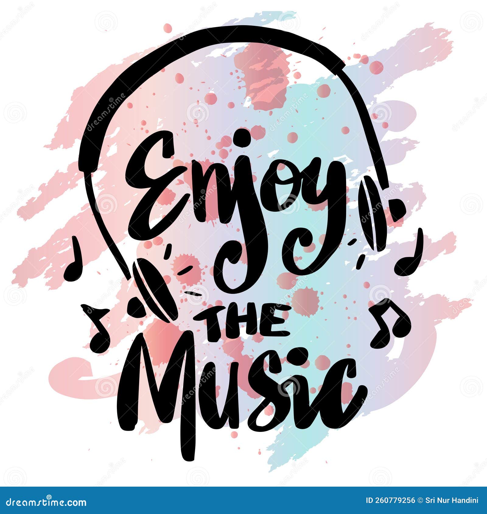 Enjoy the Music Hand Lettering. Stock Vector - Illustration of life ...