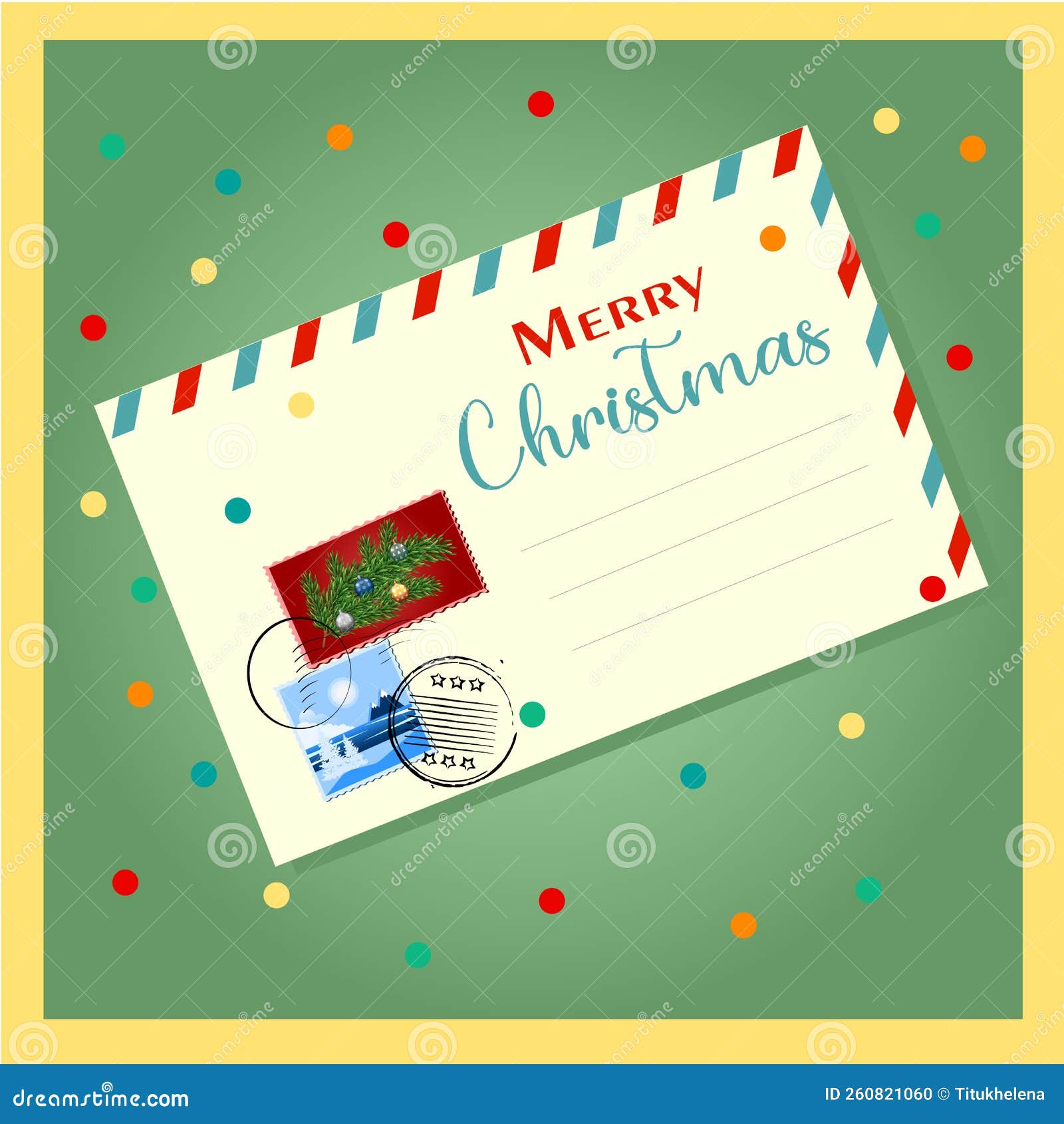 Retro christmas postcard stock vector. Illustration of christmas ...