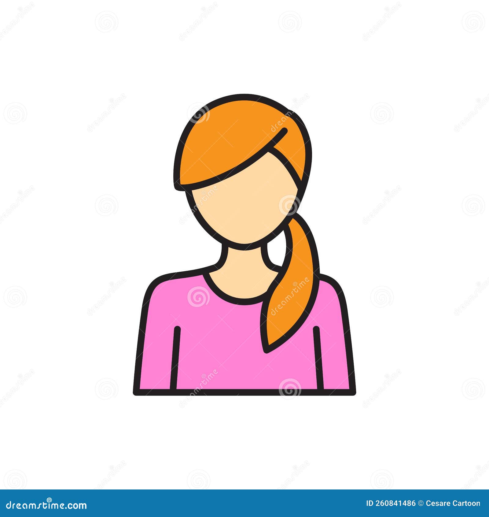 Cartoon young woman stock vector. Illustration of people - 260841486