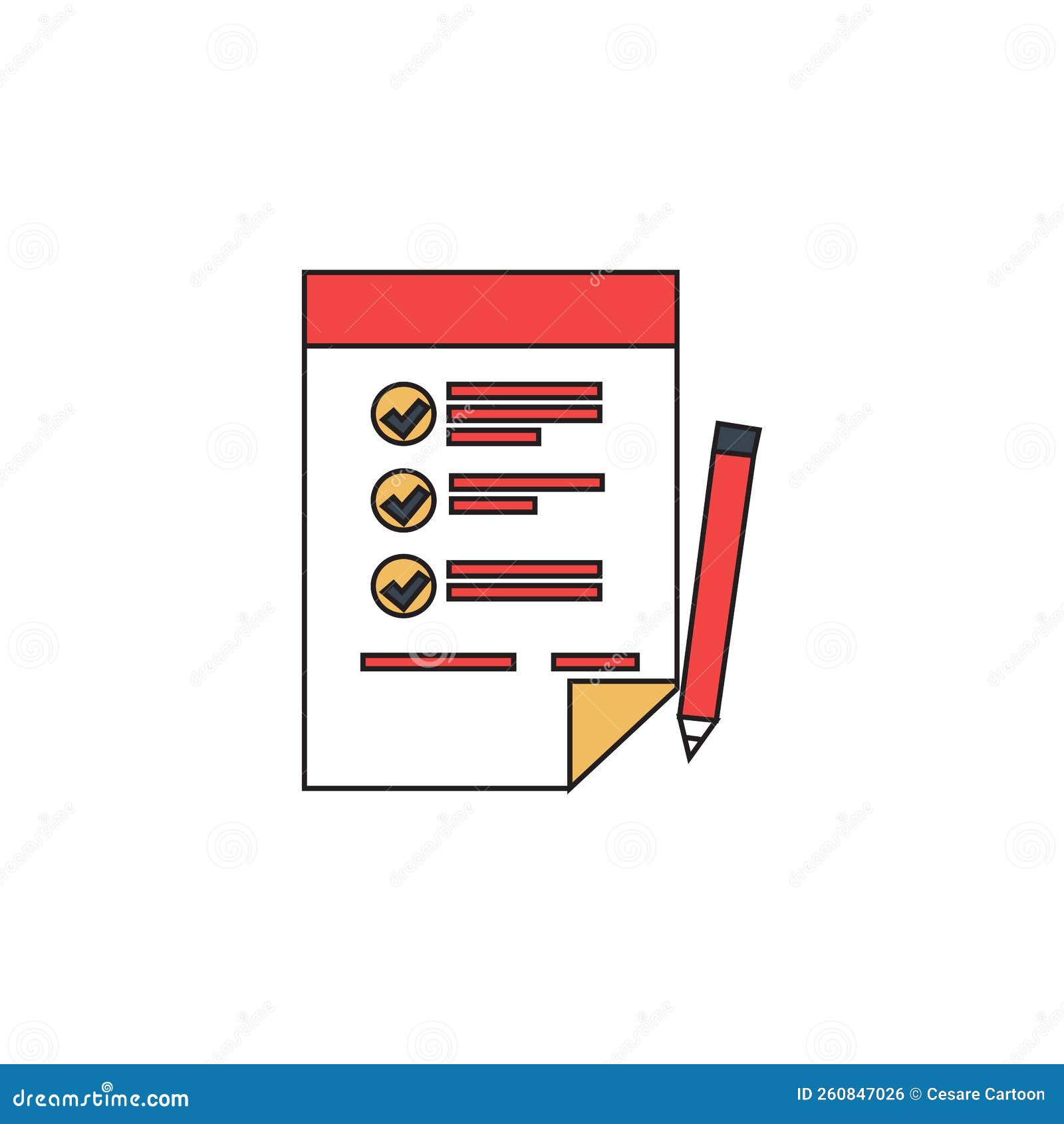 Cartoon task checklist stock vector. Illustration of checklist - 260847026