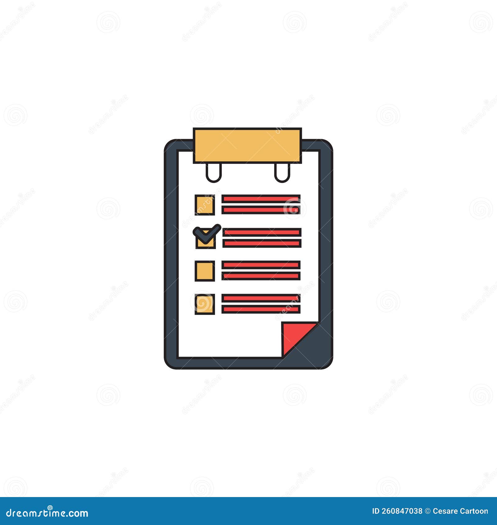 Cartoon checklist stock vector. Illustration of checklist - 260847038