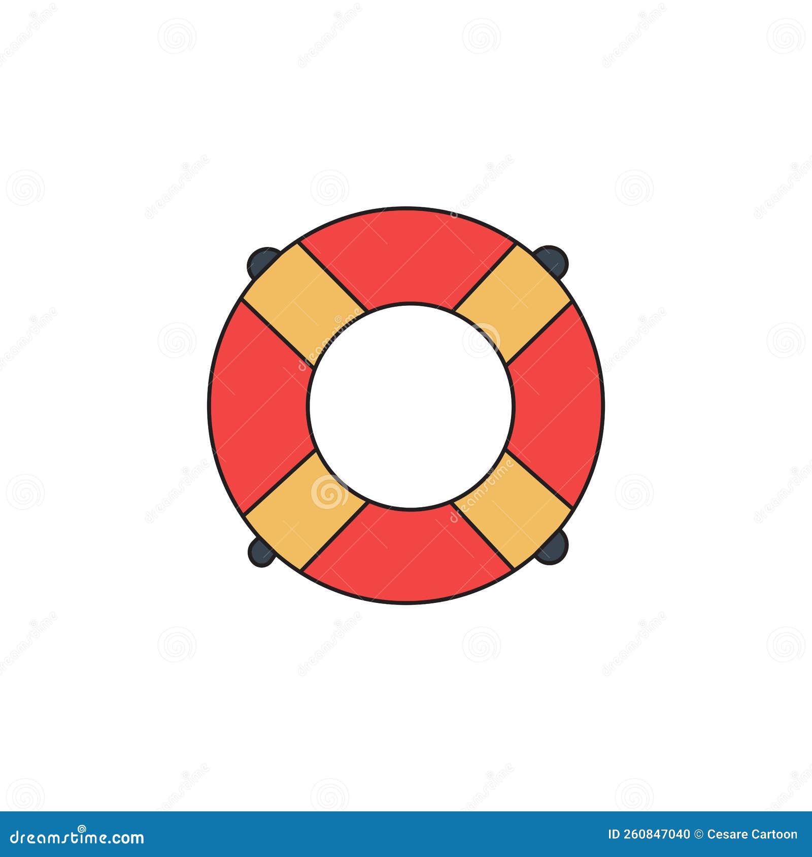 Cartoon Lifebuoy Isolated, Vector Colorful Flat Illustration ...